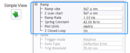 Ramp Parameter List